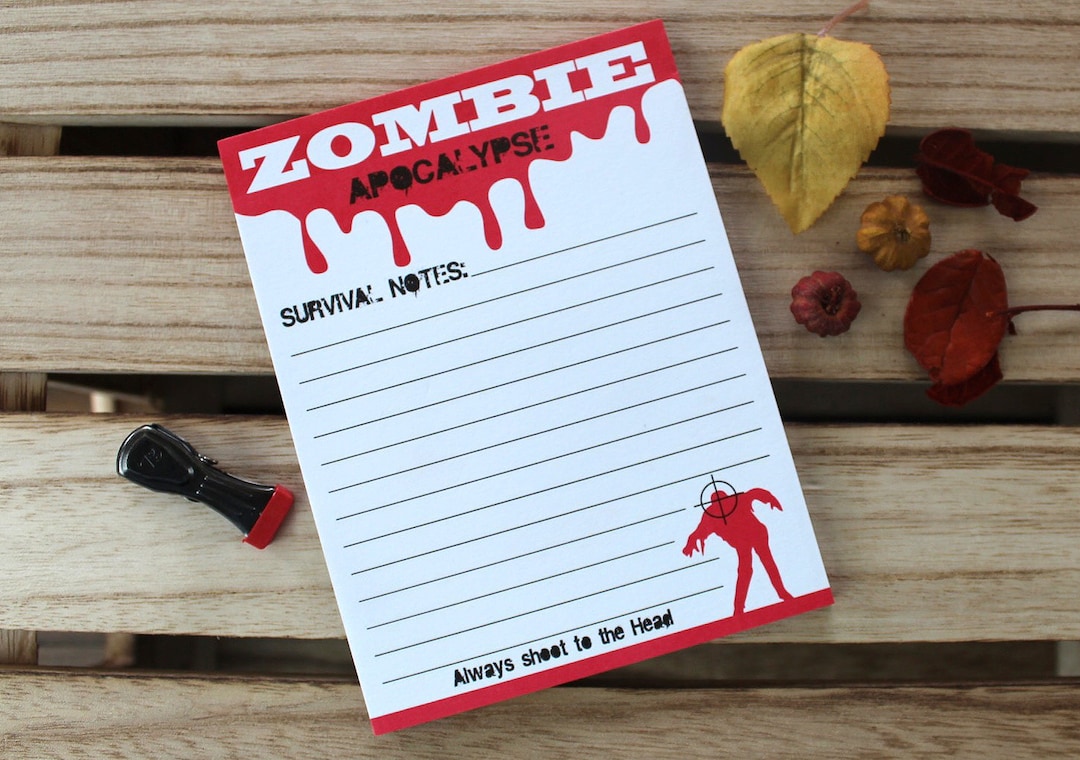Zombie Apocalypse Notepad - Funny Gift for Horror Fans - Etsy