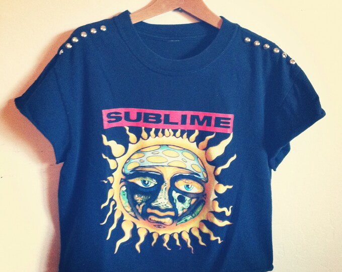 Reworked Studded SUBLIME Crop Shirt - Etsy