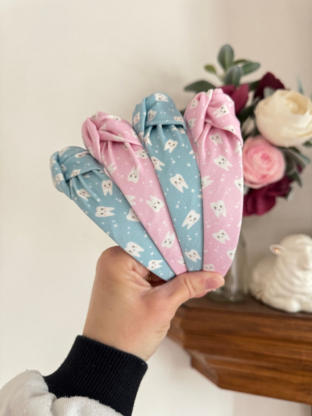 Tooth Headband, Dental Top Knot, Dental Headband, Pink Headband ...