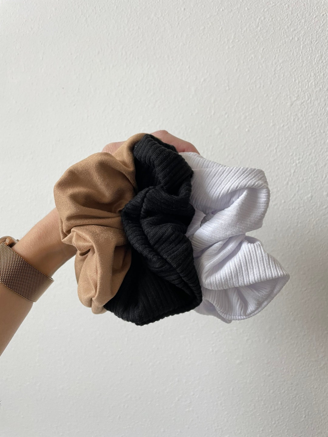 Scrunchie Set, Set of 3 Scrunchies, Neutral Set, Oversized Scrunchie ...