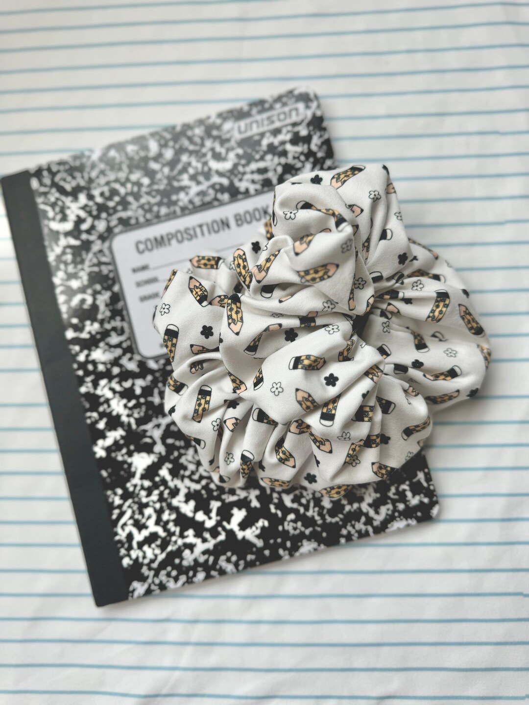 Pencil Scrunchie, Back to School Scrunchie, Fall Scrunchie, Soft ...