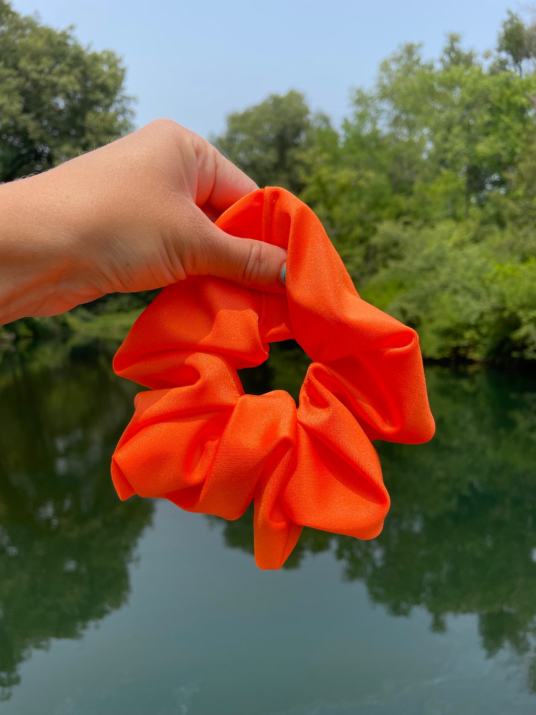 Neon Orange SWIM Scrunchie, Oversized Scrunchie, Jumbo Scrunchie ...