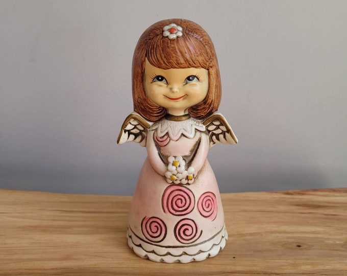 Vintage Caffco Japan Pink, Gold, and White Paper Mache Girl Angel ...