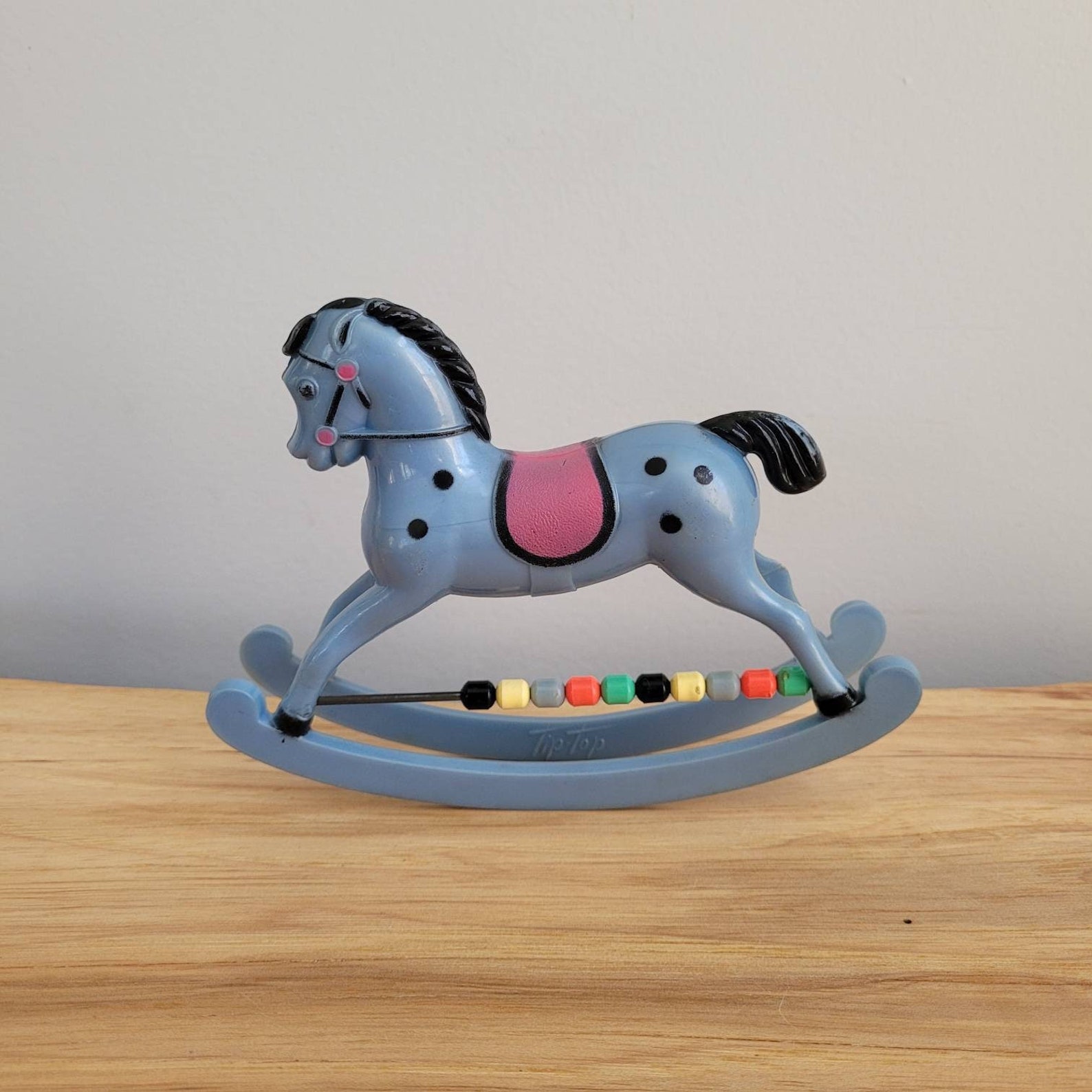Vintage Tip-top Blue and Pink Rocking Horse With Sliding Beads - Etsy