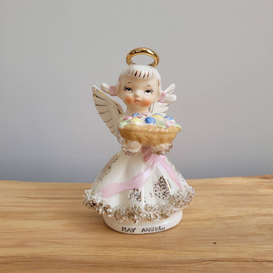 Vintage Lefton May Birthday Angel Girl With Basket of Flowers - Etsy ...