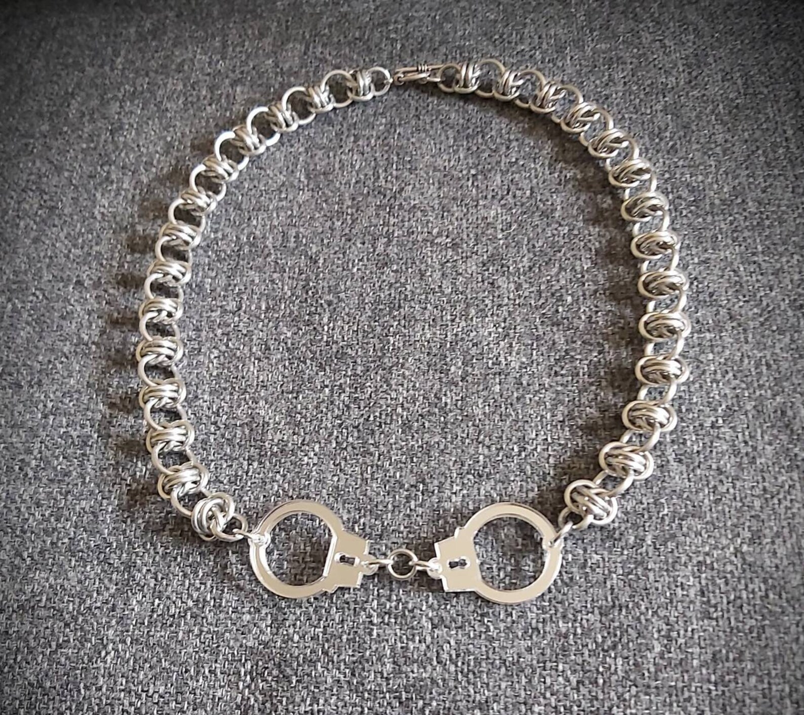 Chunky Chain Handcuffs Necklace Kink Jewellery Goth Alternative Emo ...