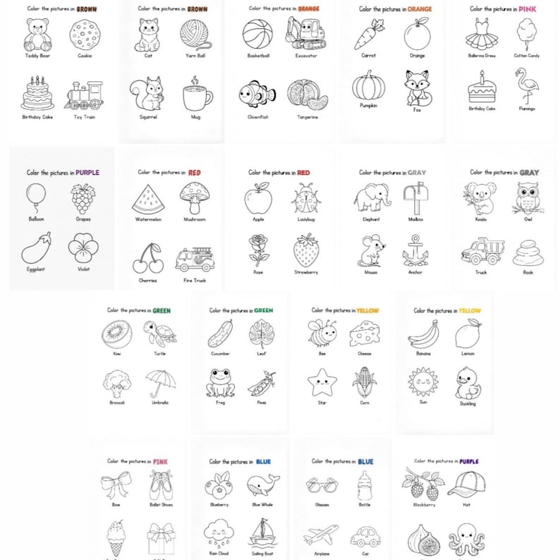 Printable Kids Coloring & Activity Pages - Etsy