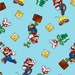 Nintendo® Super Mario Mario Toss Light Blue Cotton by the Fat - Etsy