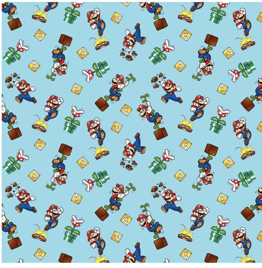 Nintendo® Super Mario Mario Toss Light Blue Cotton by the Fat - Etsy