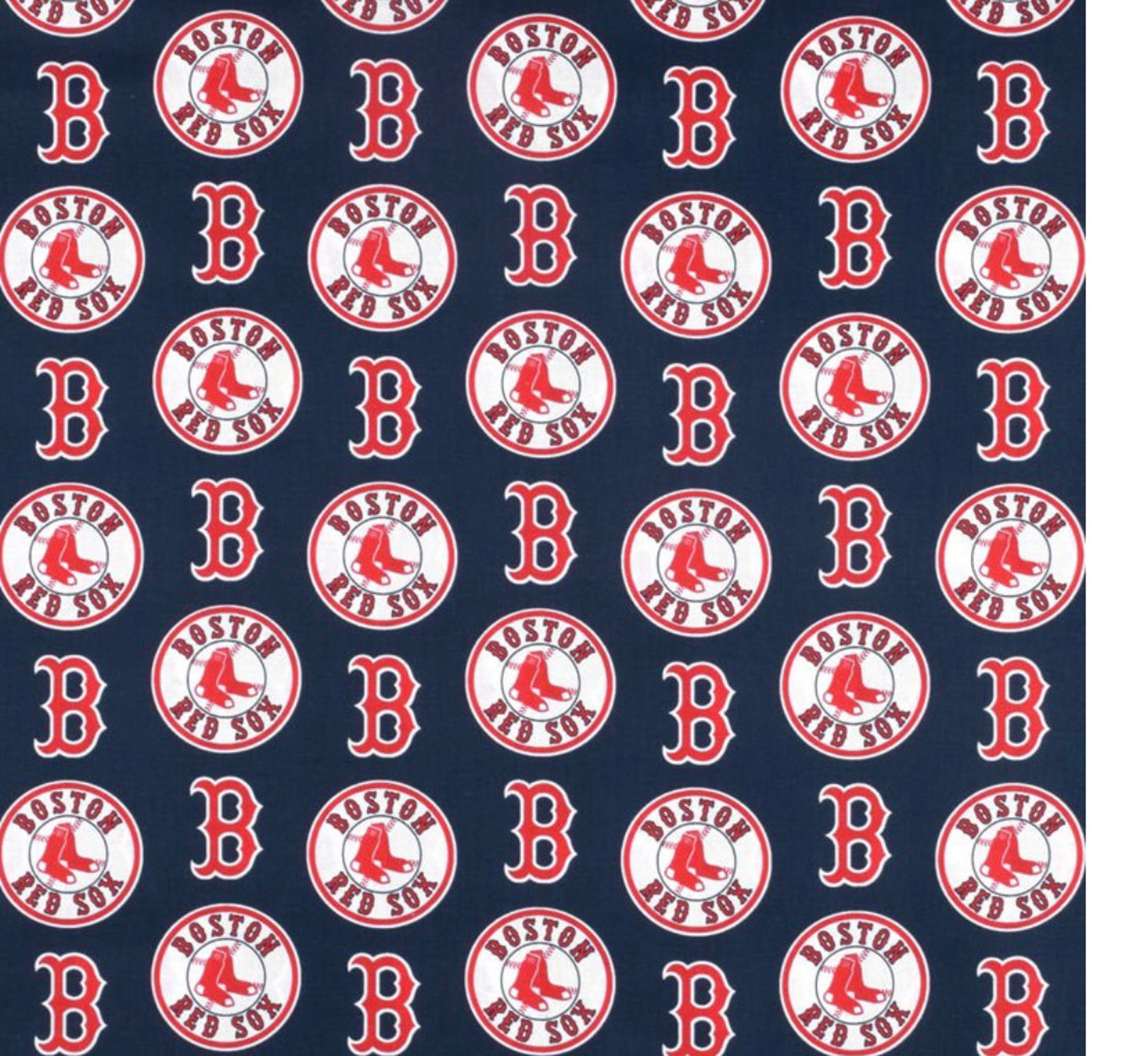MLB Boston Red Sox Cotton Pre Cut Fabric - Etsy