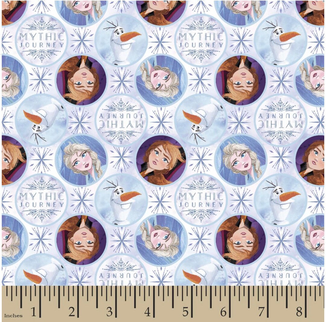 Disney Frozen Cotton Pre Cut Fabric Elsa and Anna Mythic - Etsy