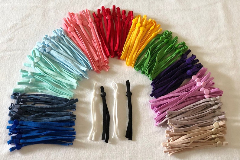 Adjustable Elastic Bands for Face Masks in 30 Colors. Soft | Etsy