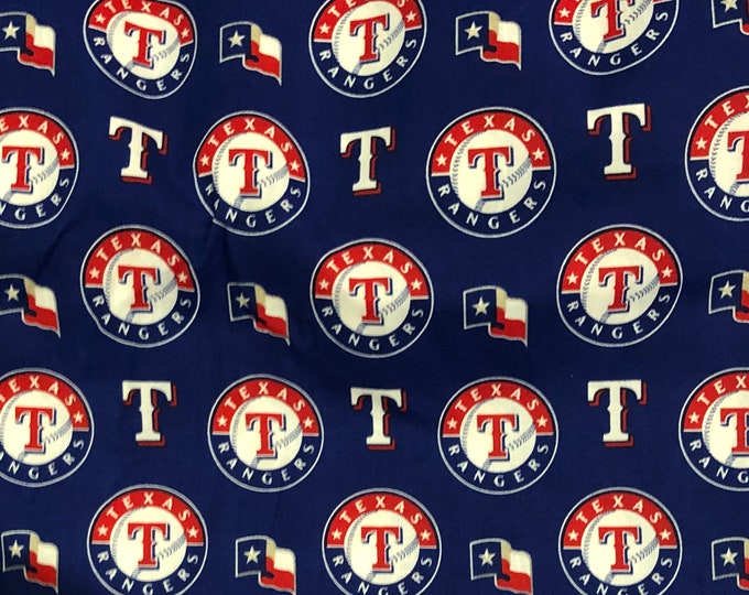 MLB Texas Rangers Cotton Pre Cut Fabric 59” Wide 100% Cotton CLOSEOUT ...