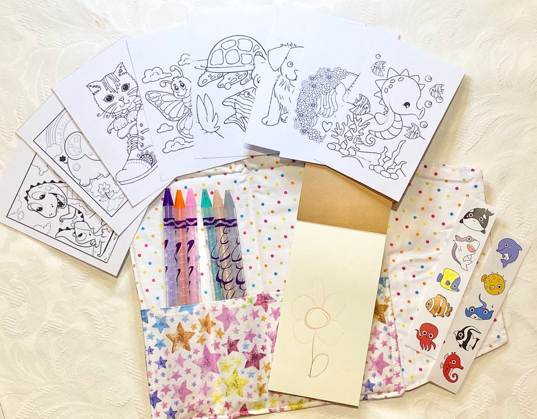 Ultimate ART TRAVEL WALLET for Kids! Drawing Set With Colouring Pencils ...