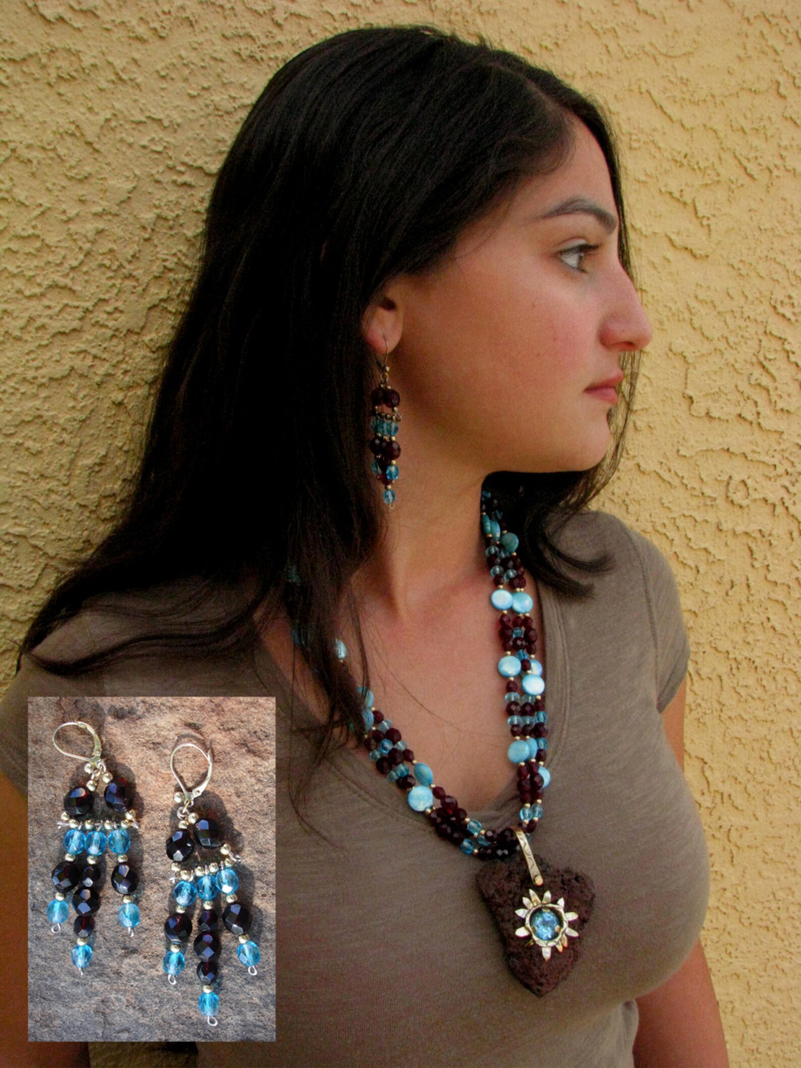 Blue Star Topaz Necklace and Earrings - Etsy