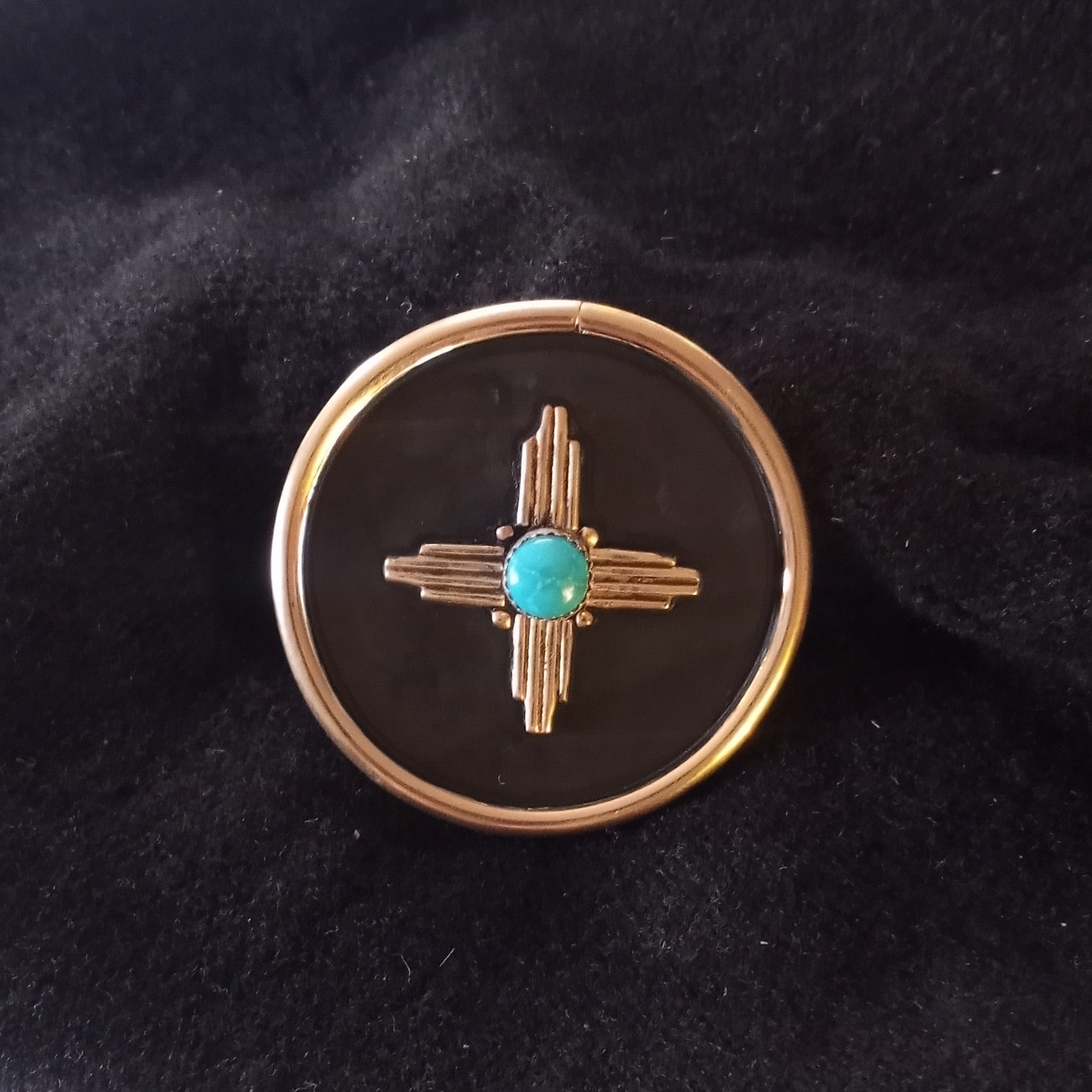 Gold and Turquoise Zia Sun Symbol Bolo Tie - Etsy