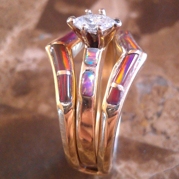 Diamond Inlay Ring - Etsy