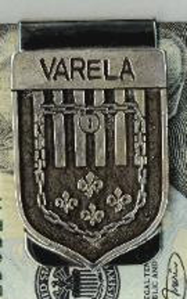 Custom Surname Coat of Arms Sterling Silver Money Clip Made - Etsy
