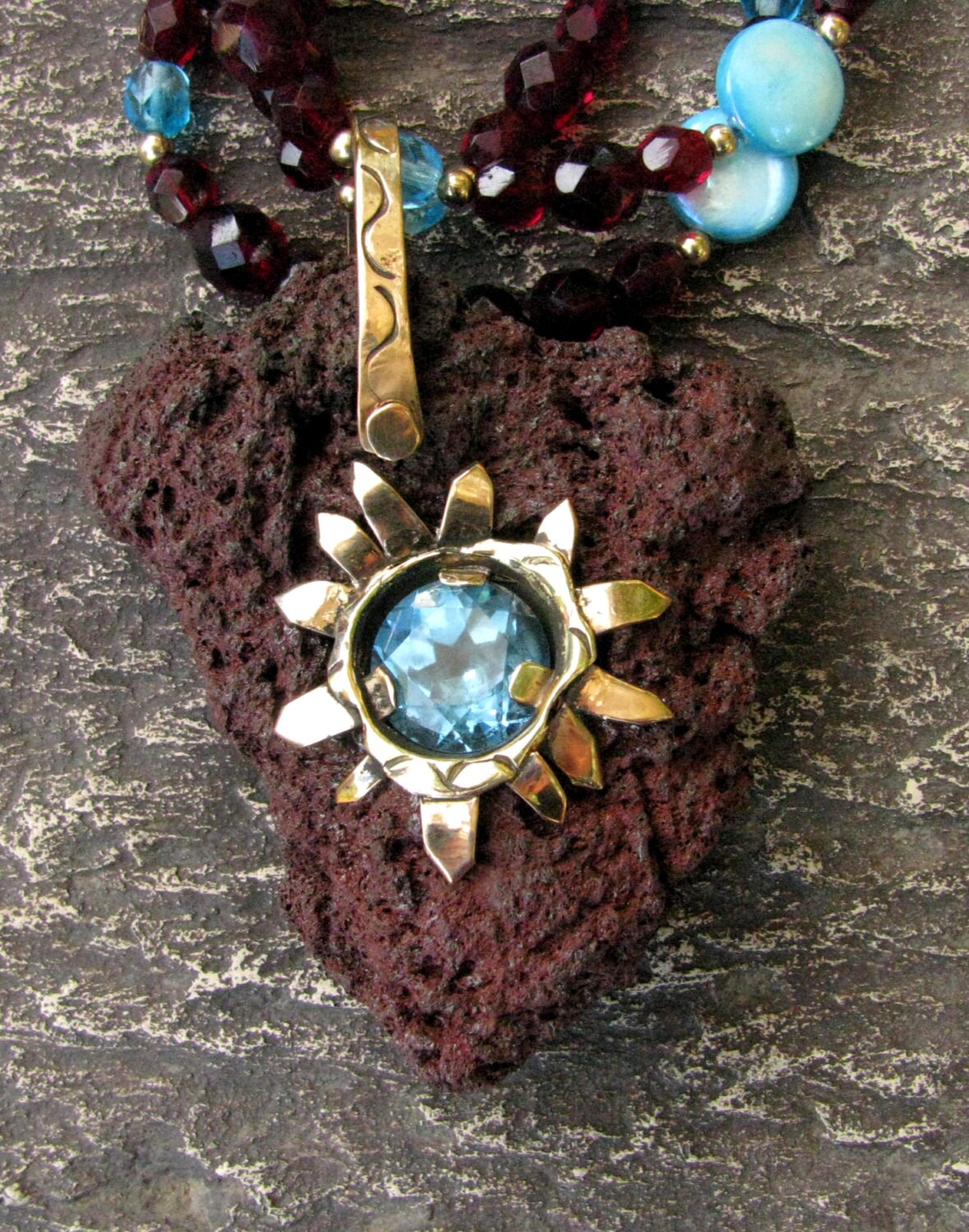 Blue Star Topaz Necklace and Earrings - Etsy