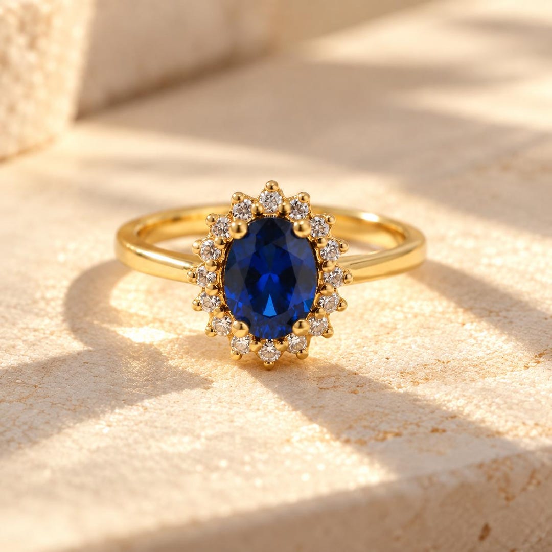 Buy Stunning Blue Sapphire Solitaire Ring • Romantic Promise Ring ...