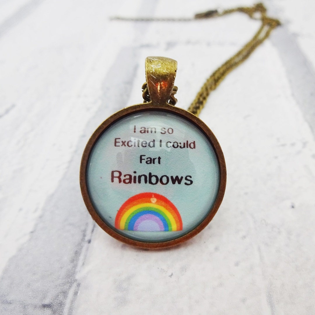 Funny Necklace, Fart Gift, Fart Joke, Fart Rainbows, Best Friend Gift ...