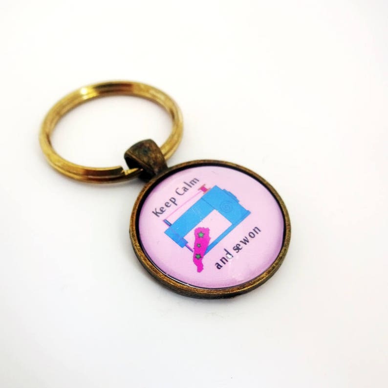 Sewing Keychain Keep Calm and Sew Sewing Geek Gift Quilter - Etsy