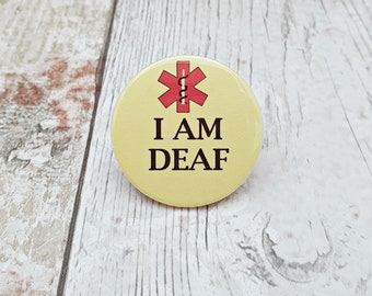 I Am Deaf Badge - Etsy