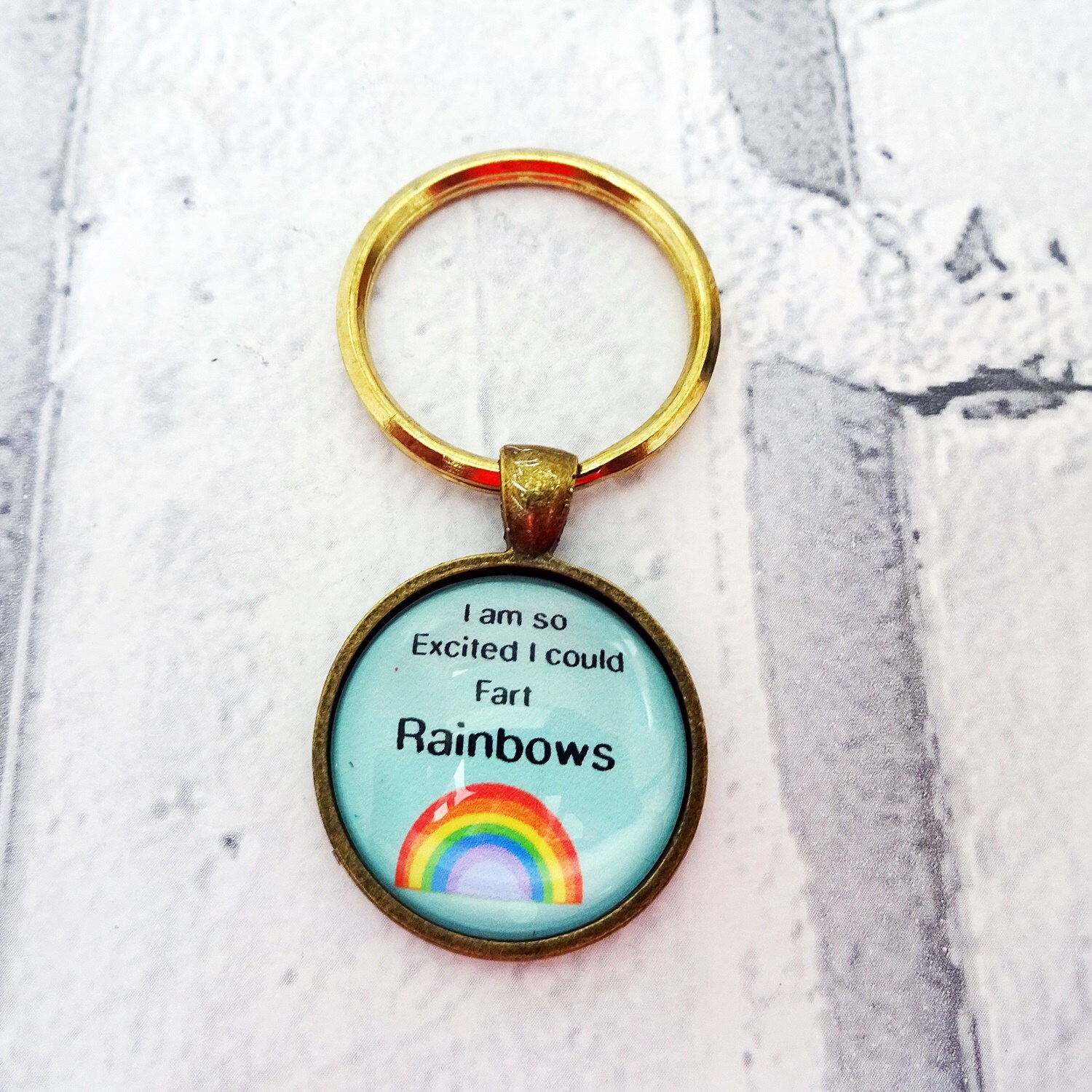 I Fart Rainbows Keychain, Funny Key Fob, Gift for Her, Coworker Gift ...