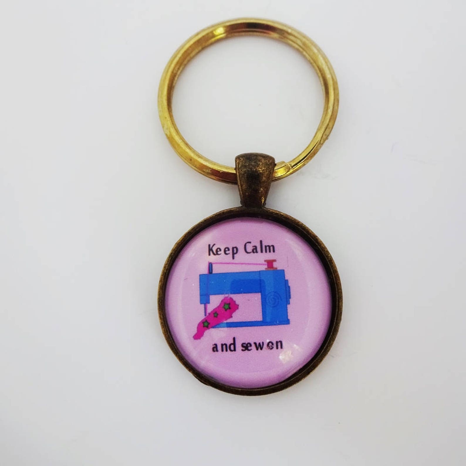 Sewing Keychain Keep Calm and Sew Sewing Geek Gift Quilter - Etsy