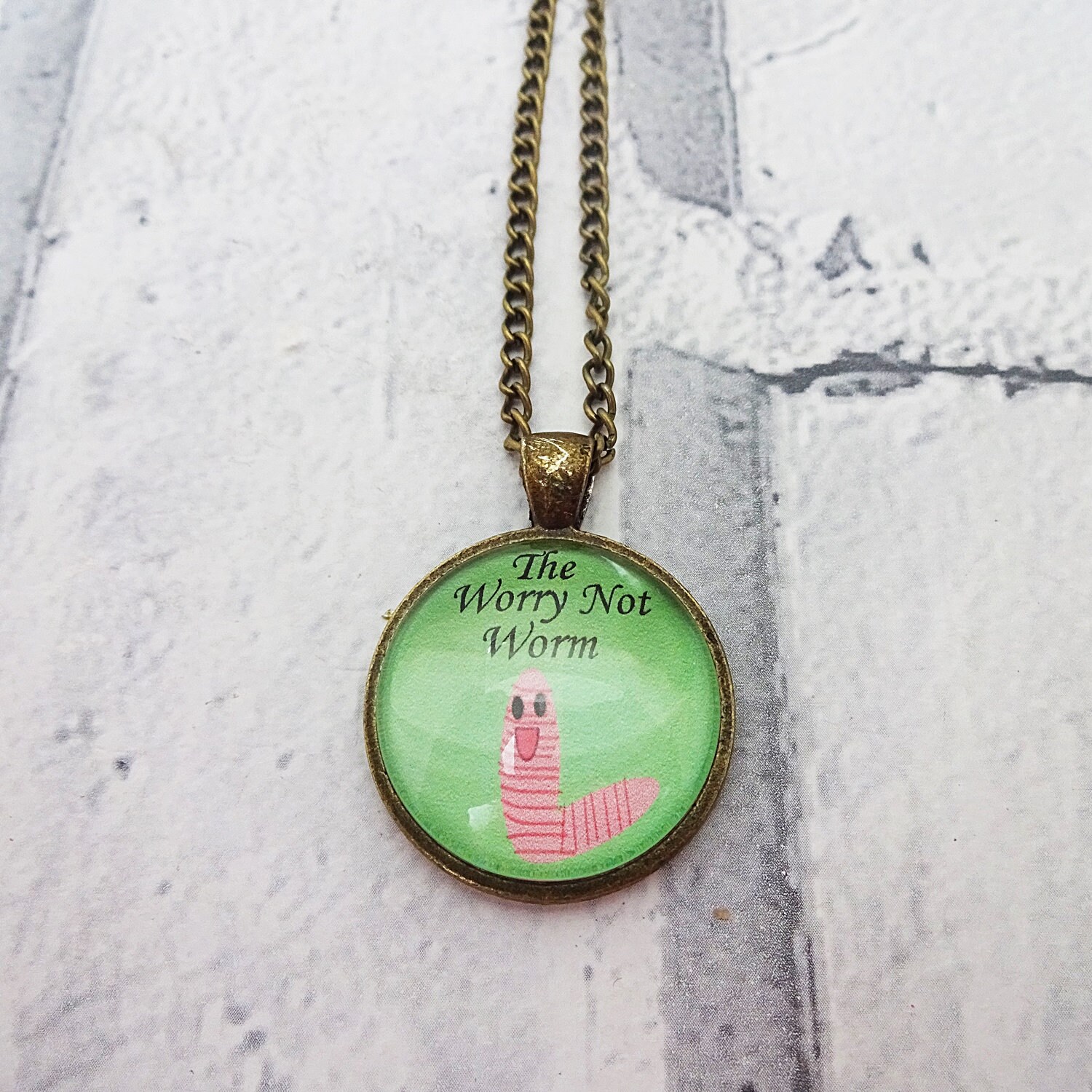 Worry Not Pendant Anxiety Charm Mindfulness Necklace Worry - Etsy