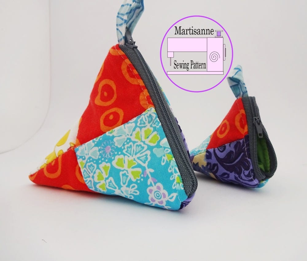 Pyramid Pouch, Coin Purse PDF Sewing Pattern, Sewing Tutorial for a Zip ...