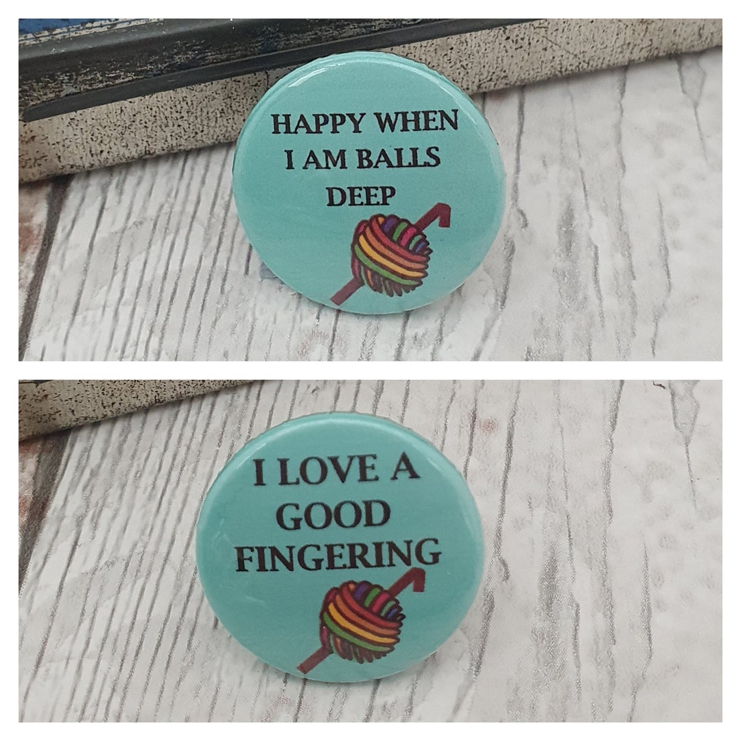Fingering Crochet Badge, Rude Pin, Naughty Gift, Offensive Crochet Gift ...