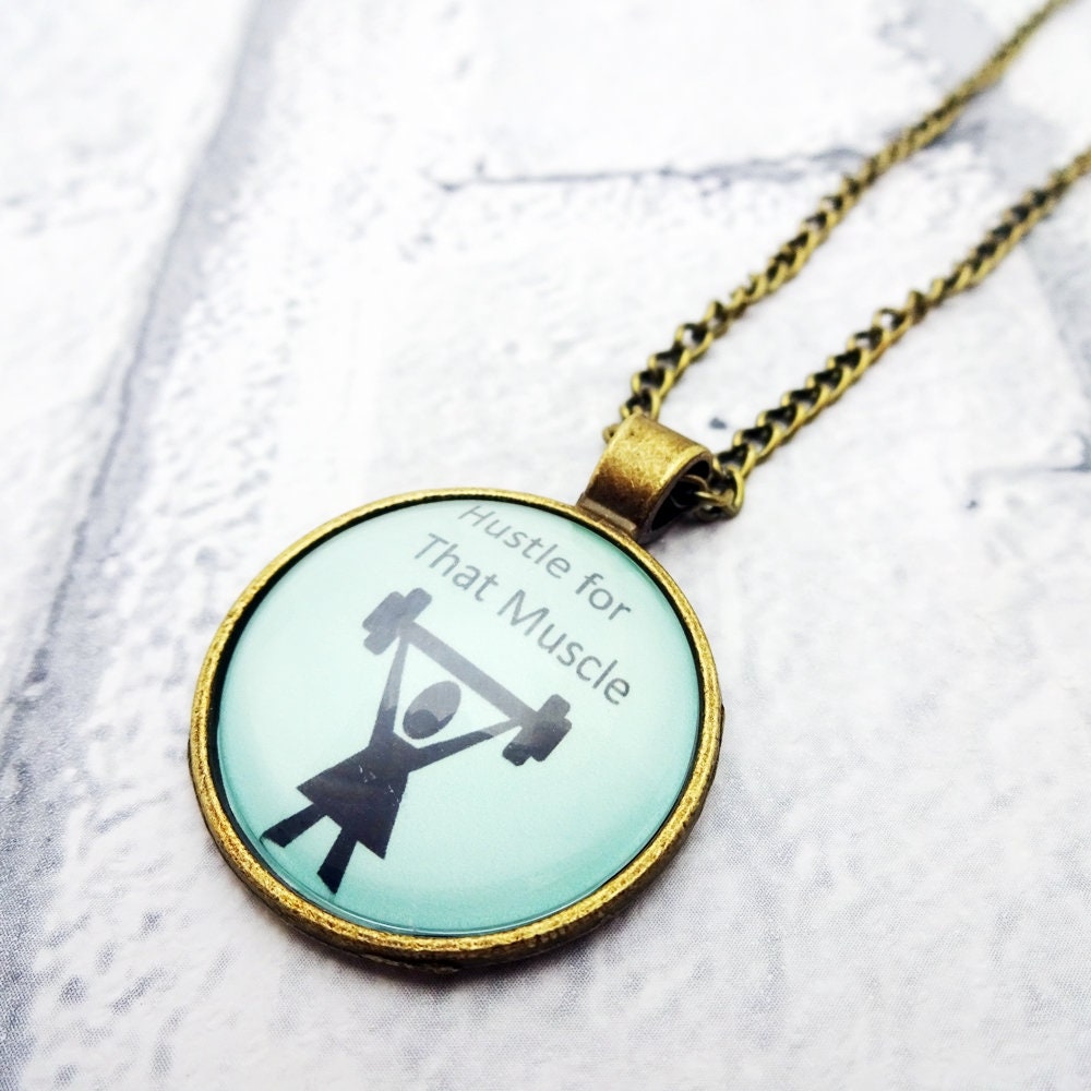 Hustle for That Muscle Necklace Crossfit Gift Bodybuilding - Etsy