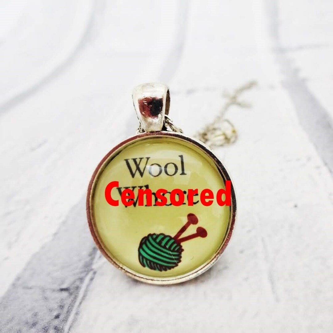 Wool Whore Necklace, Knitters Pendant, Wool Charm Necklace, Knitters ...