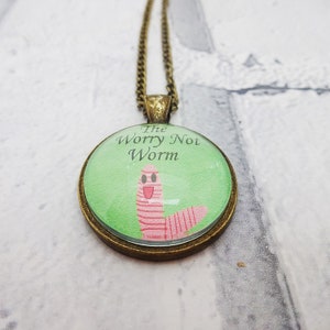 Worry Not Pendant Anxiety Charm Mindfulness Necklace Worry - Etsy