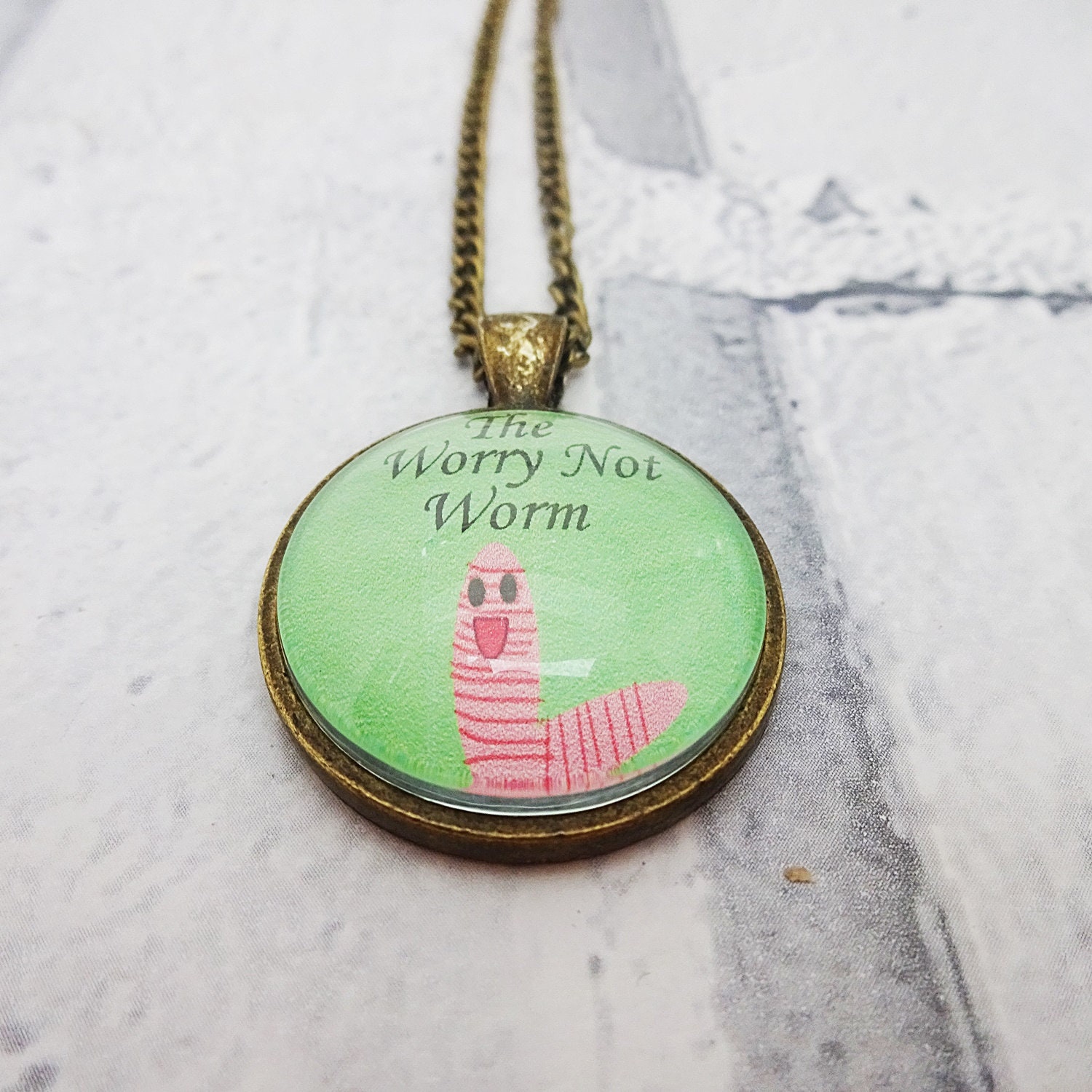 Worry Not Pendant Anxiety Charm Mindfulness Necklace Worry - Etsy