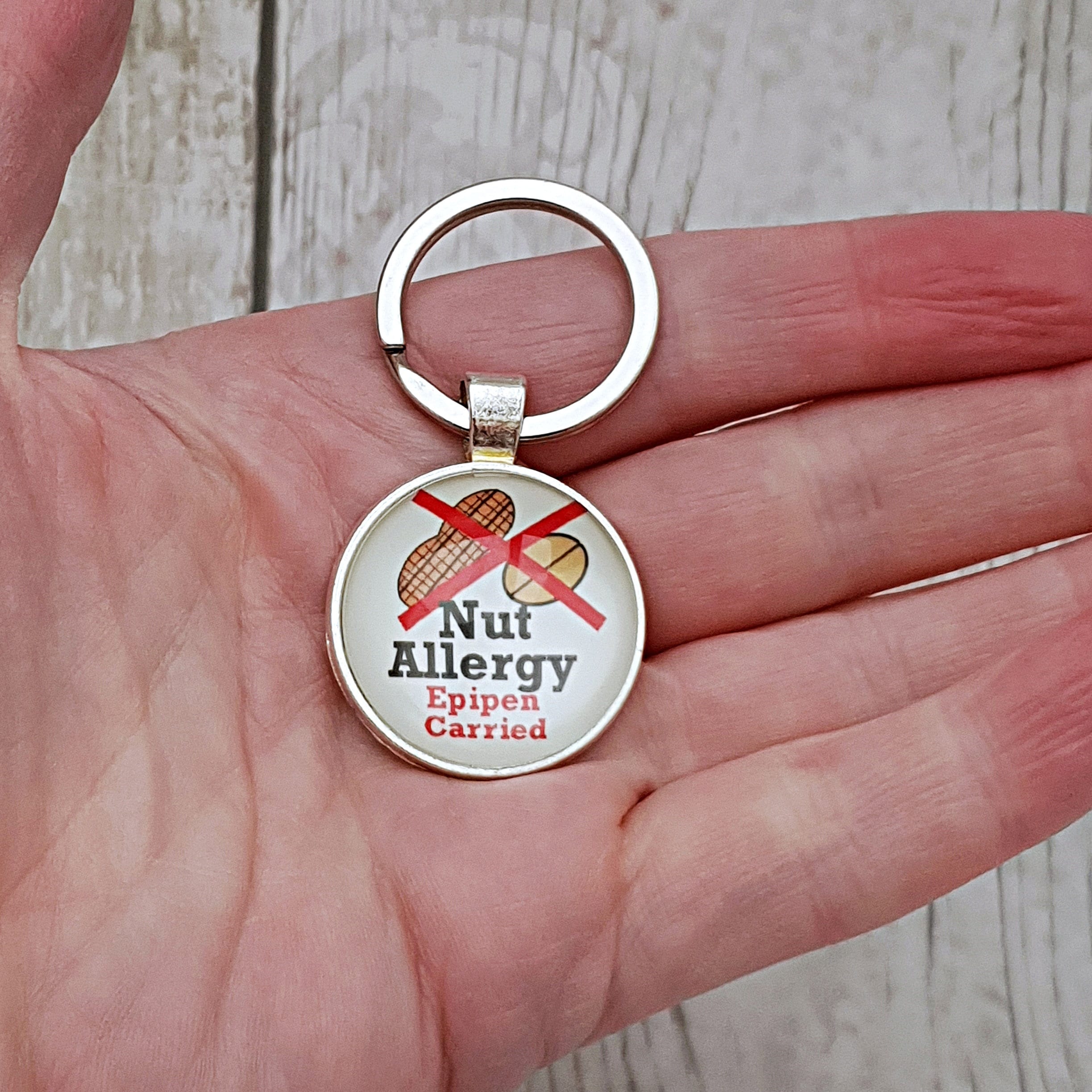 Nut Allergy Keyring, Peanut Allergy, Epipen, Nut Allergy Warning, Tree ...