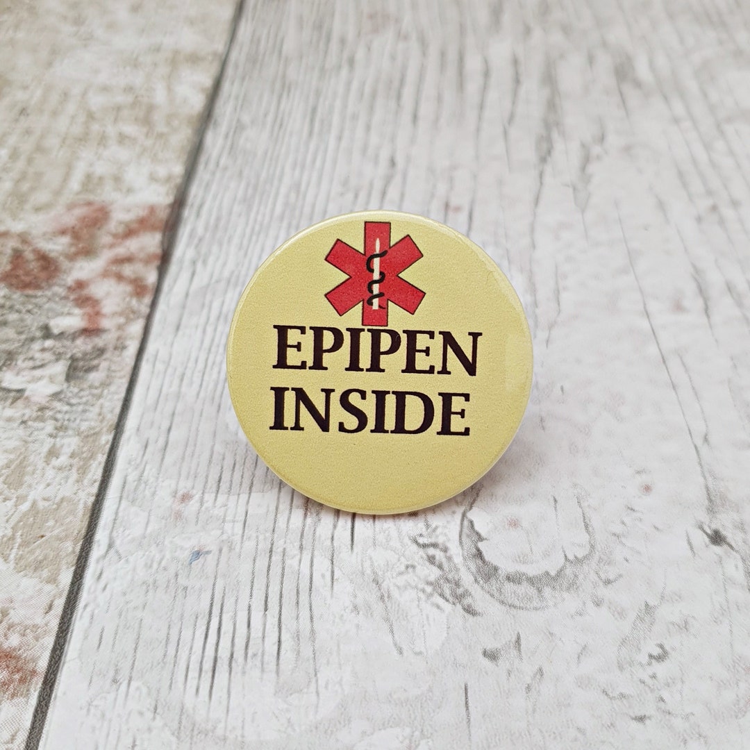 Epipen Inside Badge, Medical Pin, Medical Alert Button Badge, Epipen ...