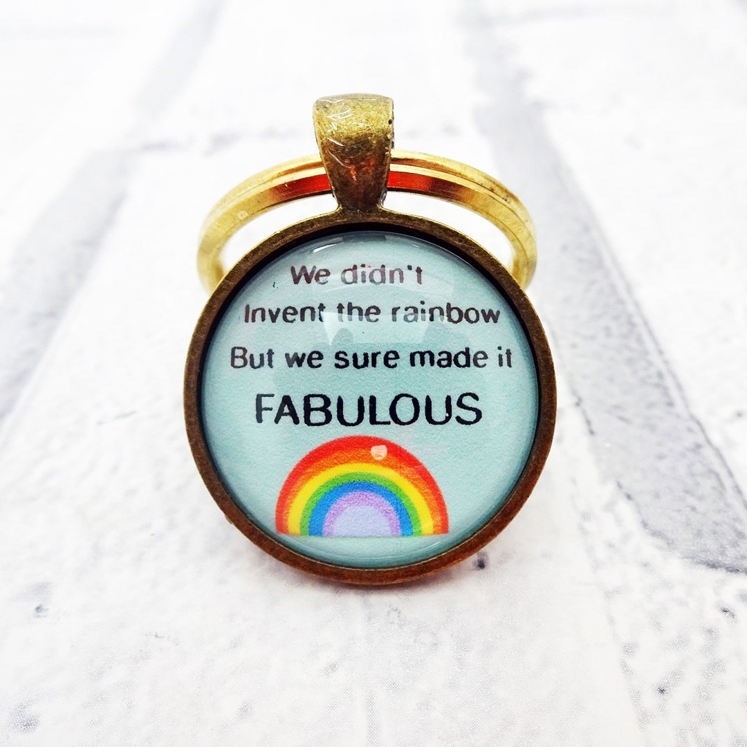 LGBTQ Keychain, Gay Pride Key Fob, Rainbow Pride Keyring, Gay Quote ...