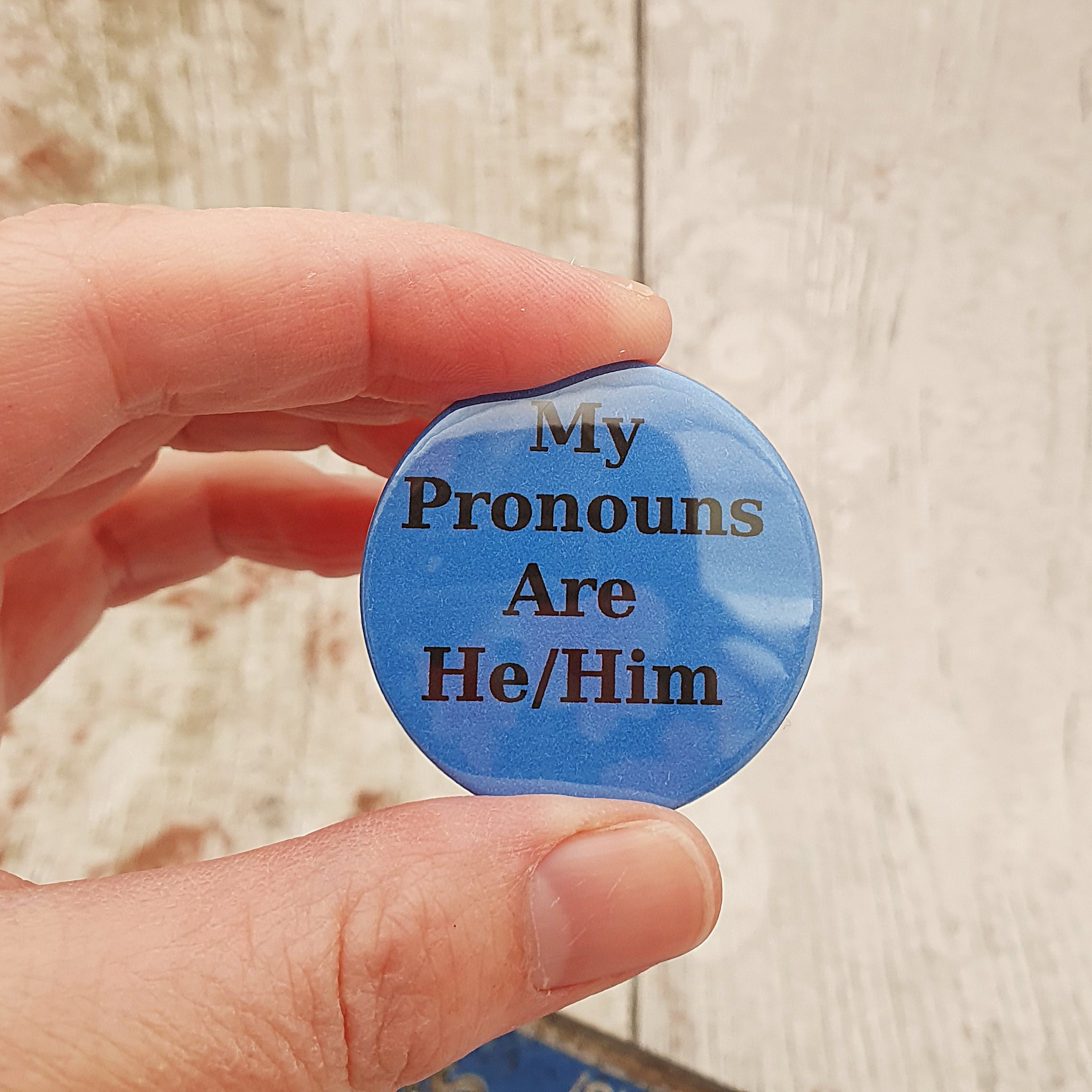 Pronouns Are He Him Badge, Pronoun Button, Trans Man, LGBTQ Pin, Male ...