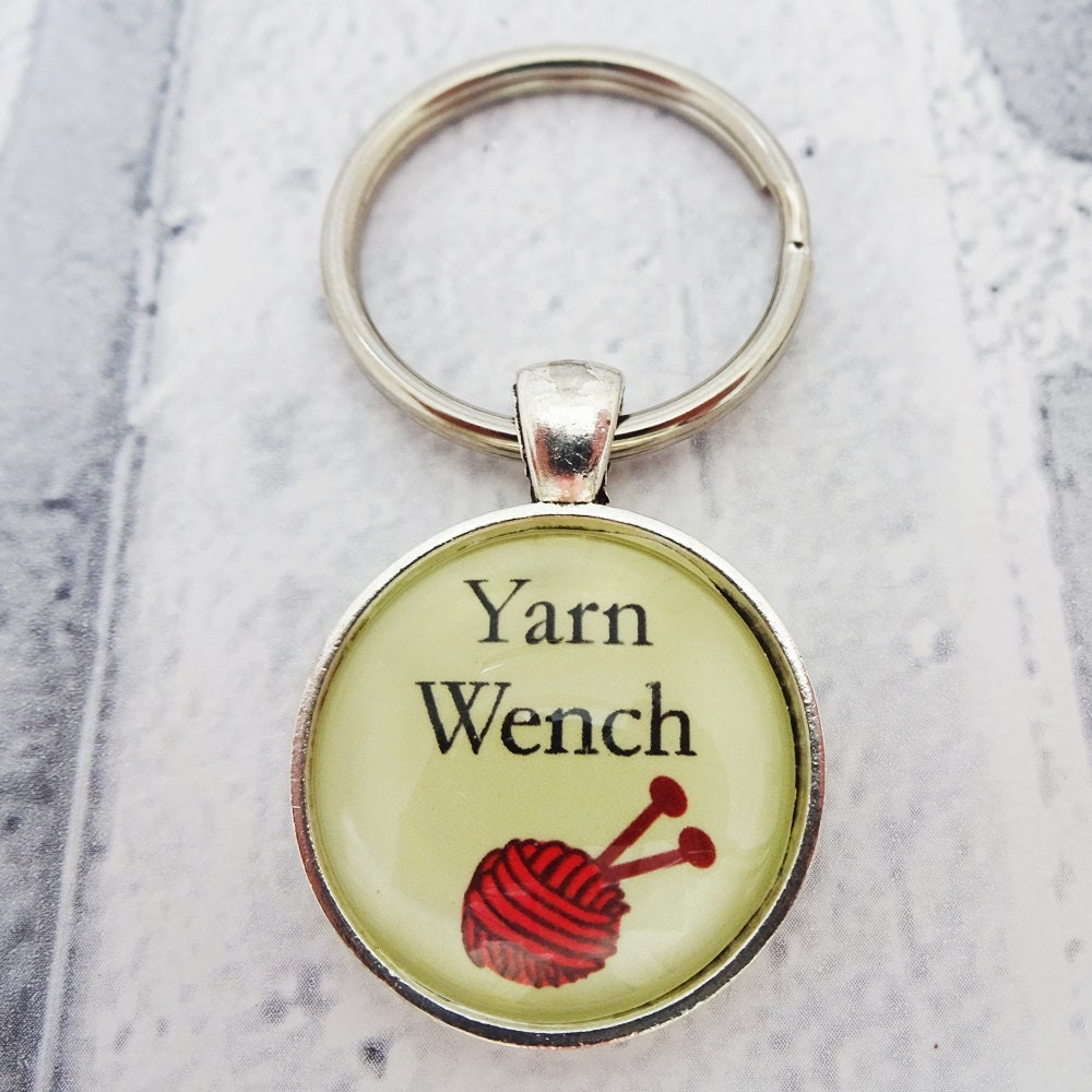 Yarn Wench Key Fob Yarn Keychain Knitting Keyring Knitter - Etsy