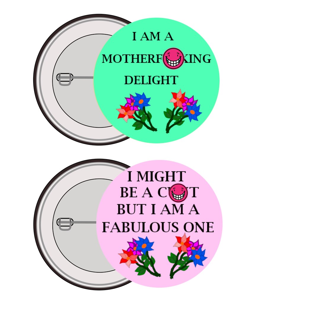 I Am a Delight Badge , Rude Badge Set, Funny Pin, Naughty Humour ...
