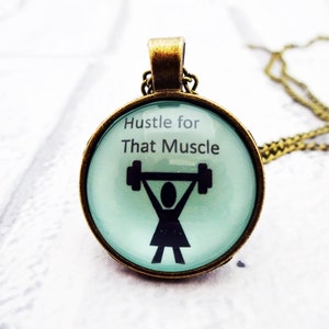 Hustle for That Muscle Necklace Crossfit Gift Bodybuilding - Etsy