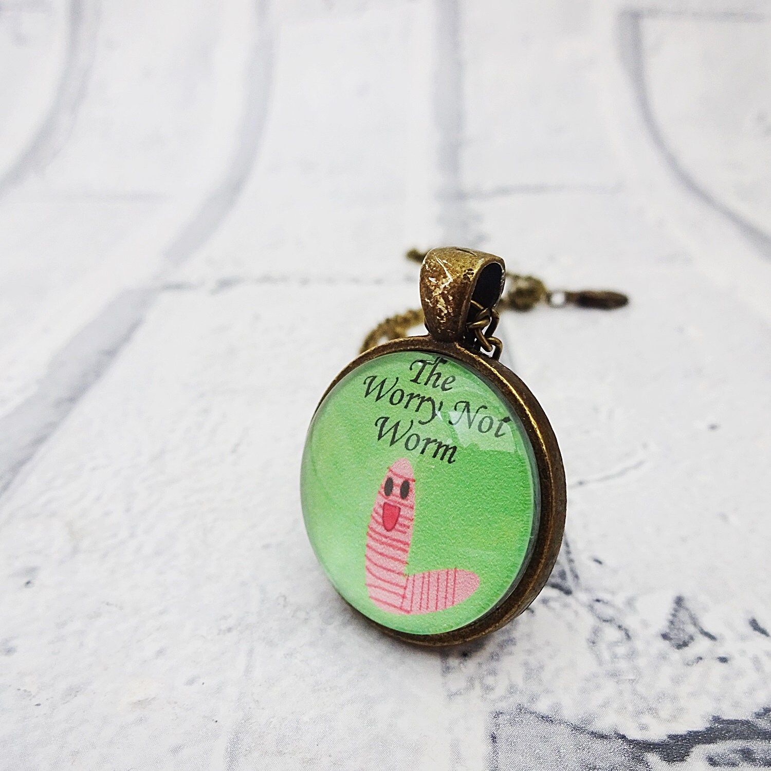 Worry Not Pendant Anxiety Charm Mindfulness Necklace Worry - Etsy