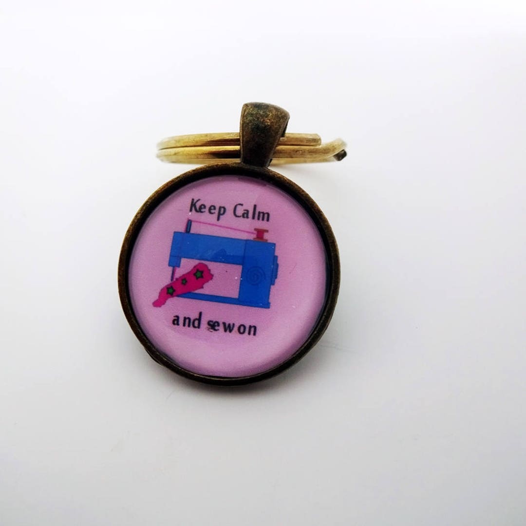Sewing Keychain, Keep Calm and Sew, Sewing Geek Gift, Quilter Gift ...