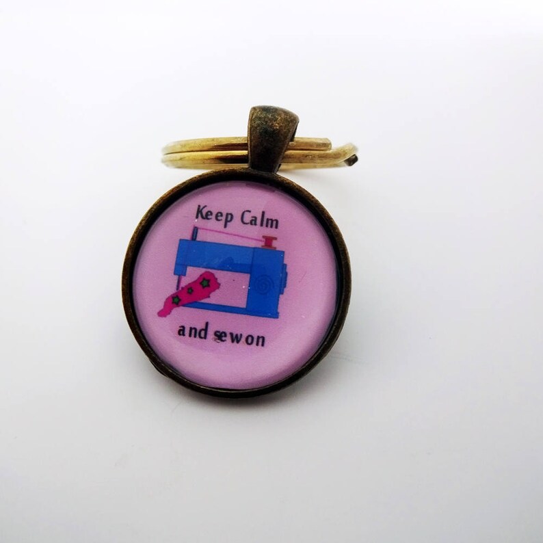 Sewing Keychain, Keep Calm and Sew, Sewing Geek Gift, Quilter Gift ...