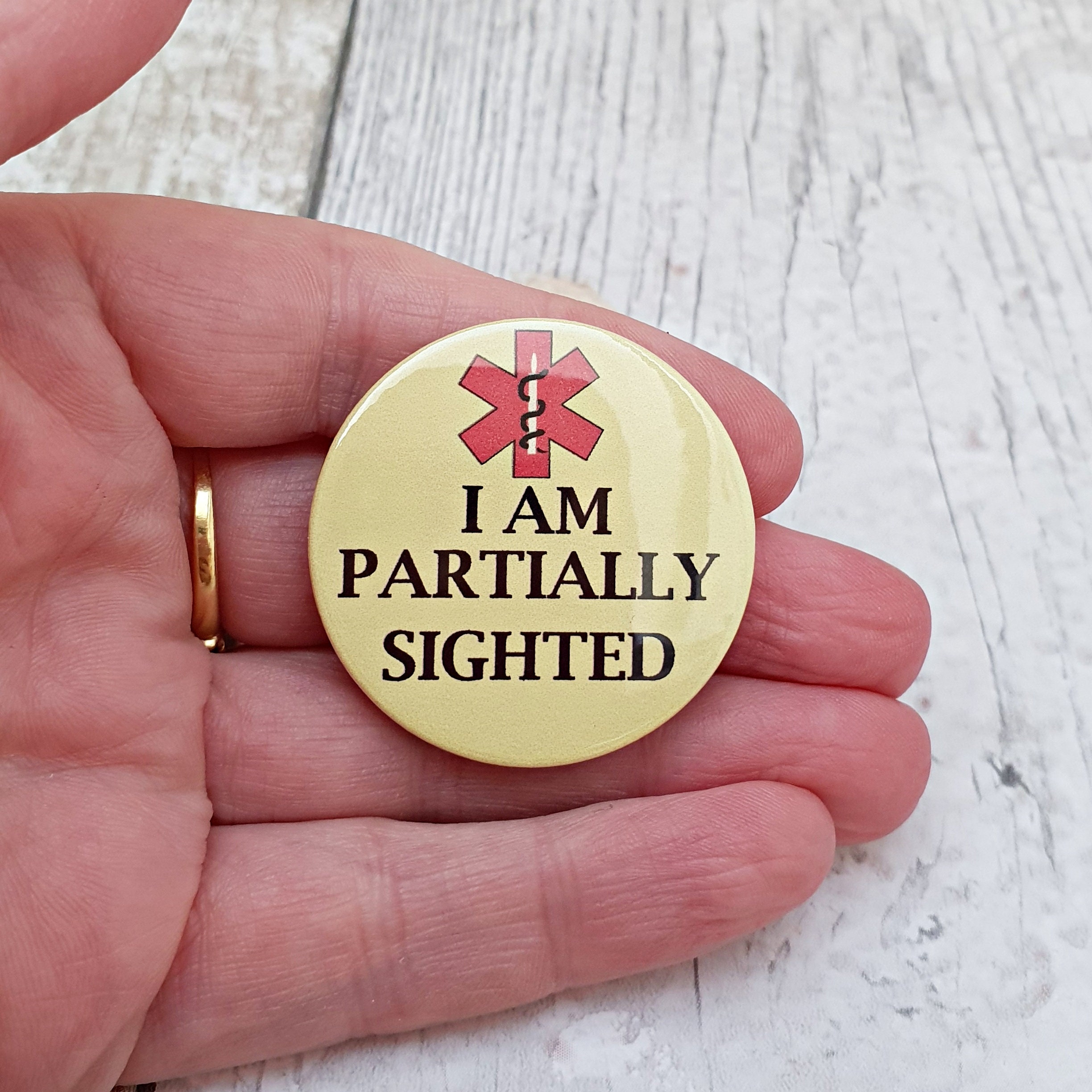 Partially Sighted Badge Visually Impaired Pin Disability - Etsy UK