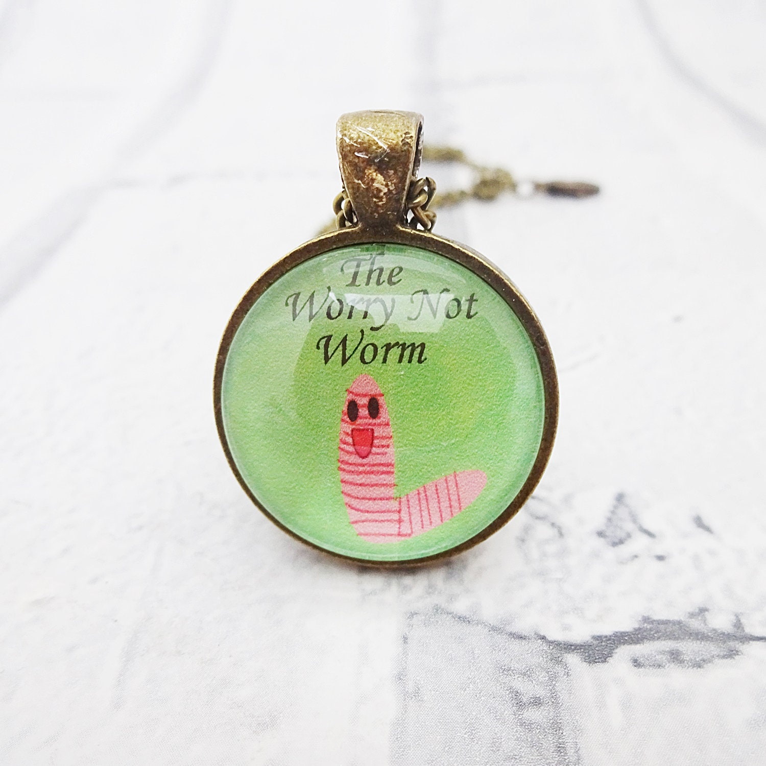 Worry Not Pendant Anxiety Charm Mindfulness Necklace Worry - Etsy