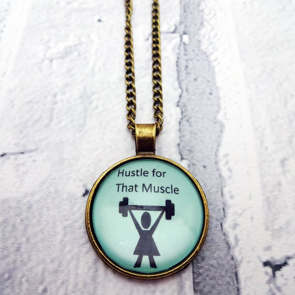 Hustle for That Muscle Necklace Crossfit Gift Bodybuilding - Etsy
