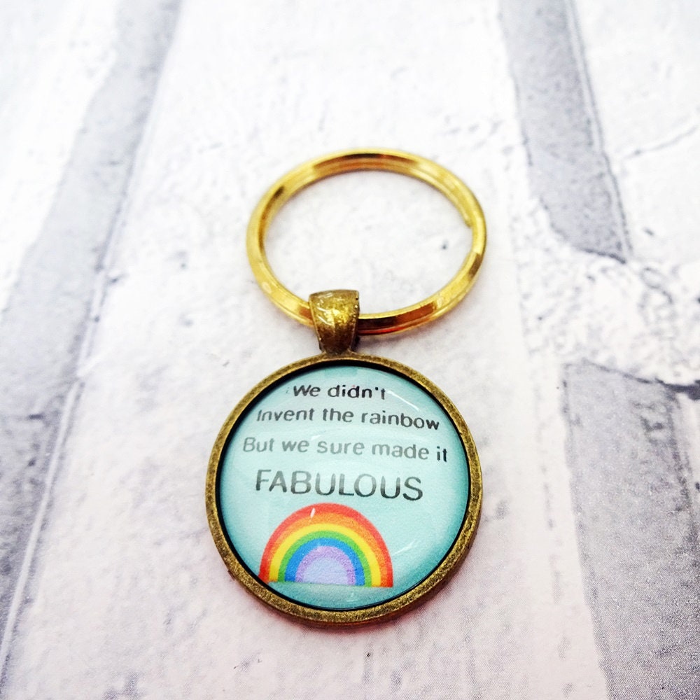 Lgbtq Keychain Gay Pride Key Fob Rainbow Pride Keyring Gay Etsy Uk